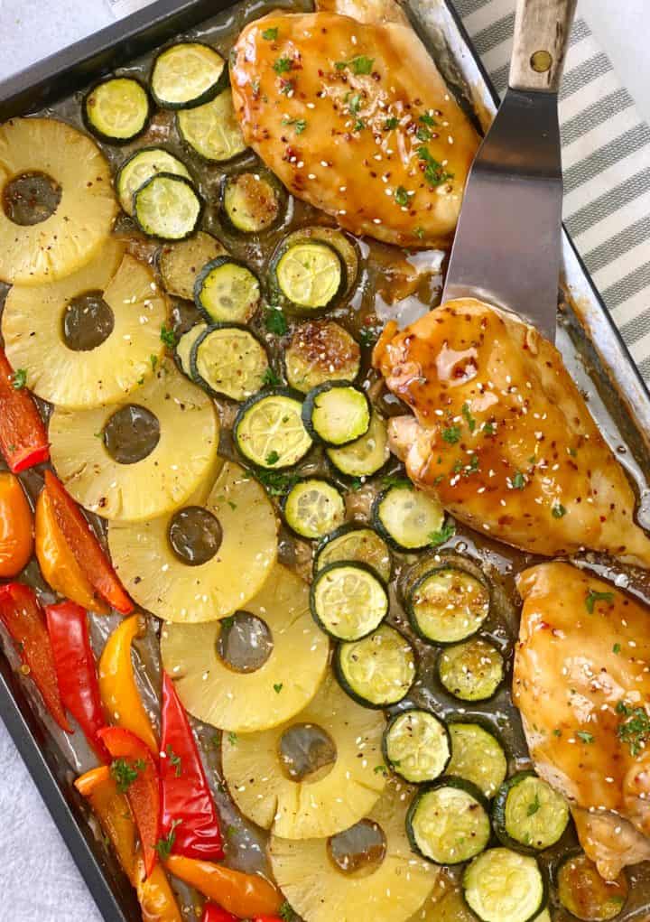 Sheet Pan Pineapple Chicken - Charisse Yu